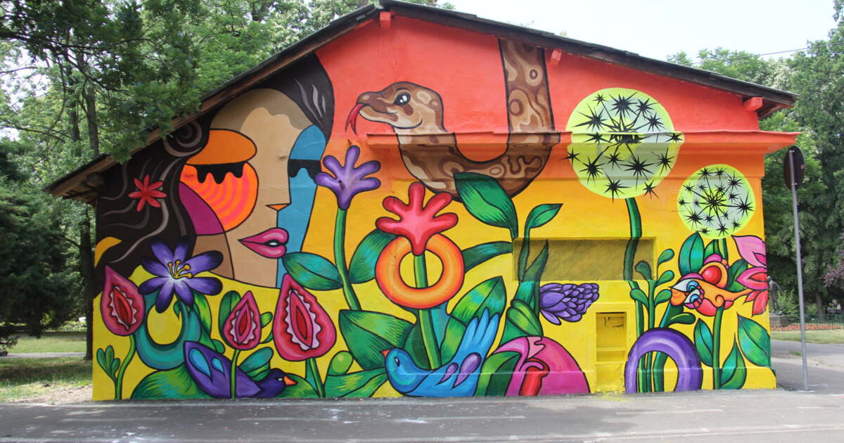 Pictură superbă realizată în Parcul Petofi! Doi artiști orădeni își ...