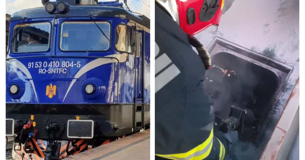 Locomotiva unui tren ce circula pe ruta Oradea-Cluj a luat foc. 100 de ...