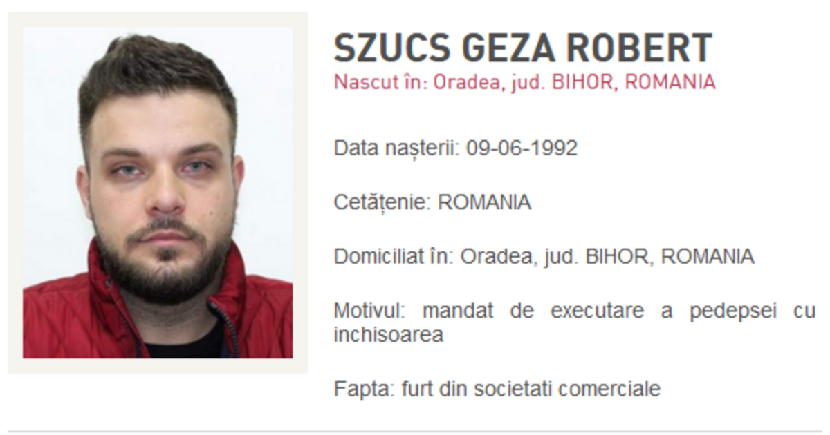Hoț din Oradea, urmărit național pentru furturi comise în magazine din ...