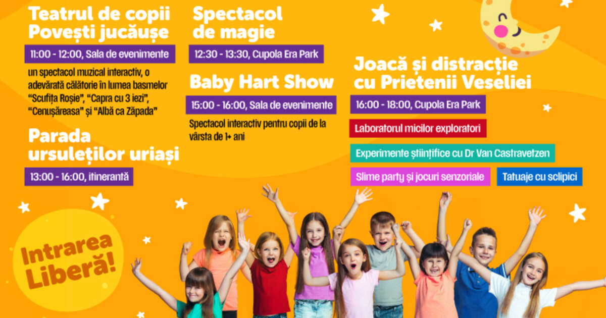 Distracție de dimineața până seara, de 1 Iunie, la ERA Park Oradea: Parada ursuleților uriași ...