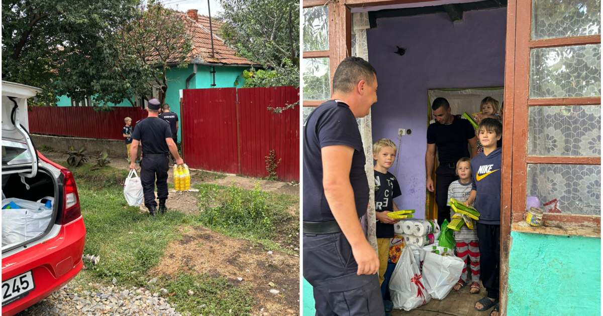 Pompieri cu suflet mare! Au ajutat o mamă rămasă văduvă cu șase copii ...
