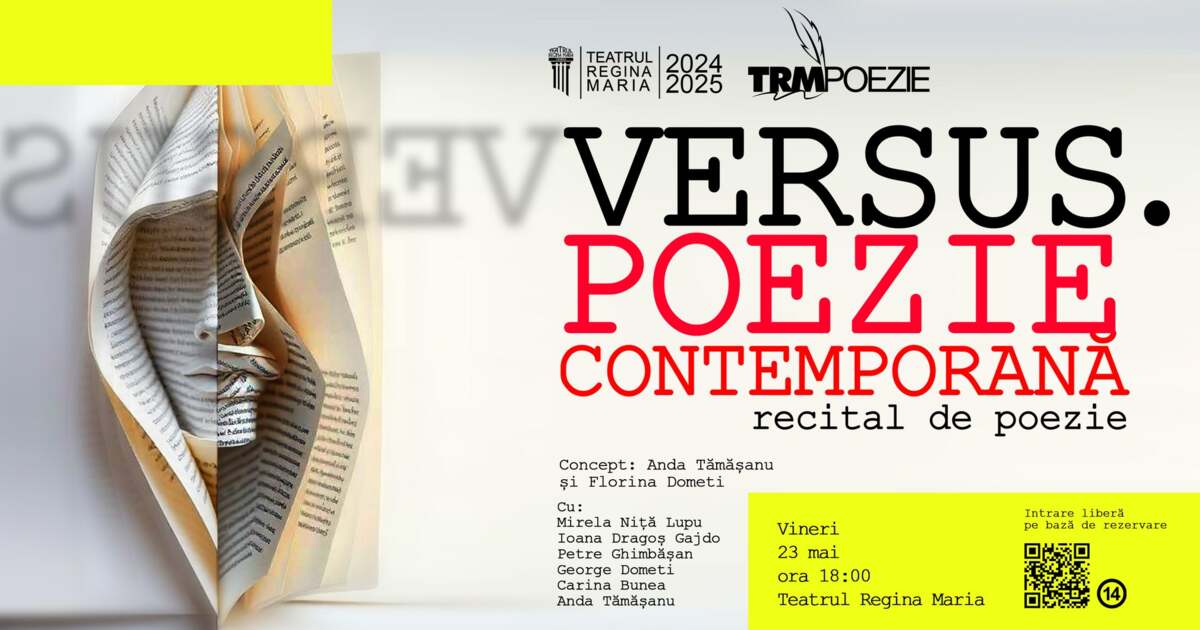TRM Poezie prezintă „Versus. Poezie contemporană”, la Teatrul Regina ...