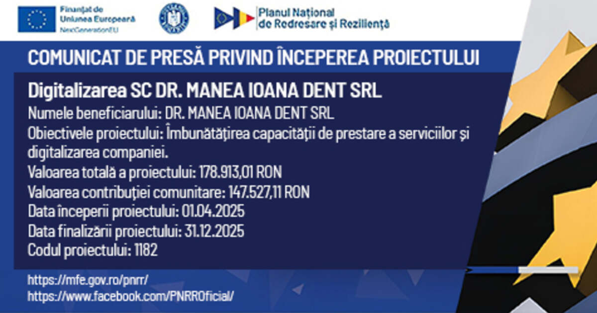 Comunicat de presă privind începerea proiectului Digitalizarea SC Dr ...