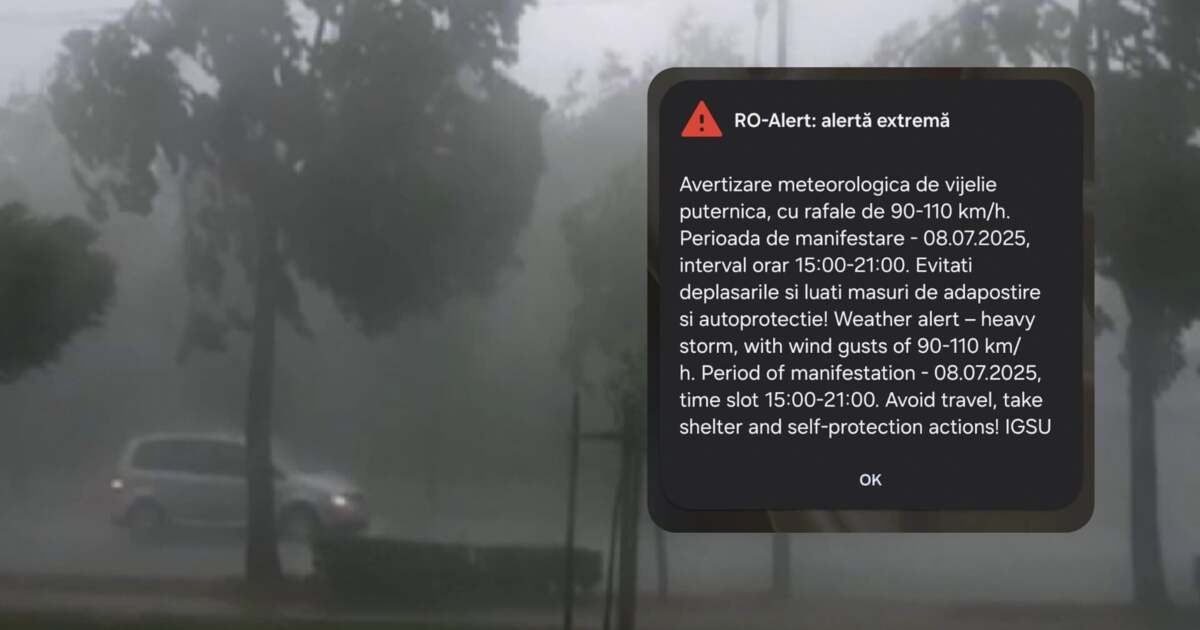 ISU Bihor a emis mesaj RO-ALERT de vreme extremă pentru Oradea și ...