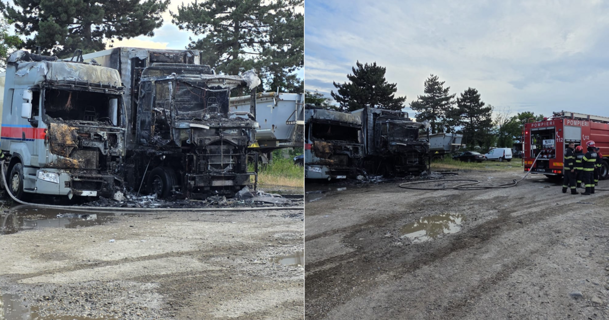 Incendiu violent la un camion și un cap de tractor pe strada Thurzó ...