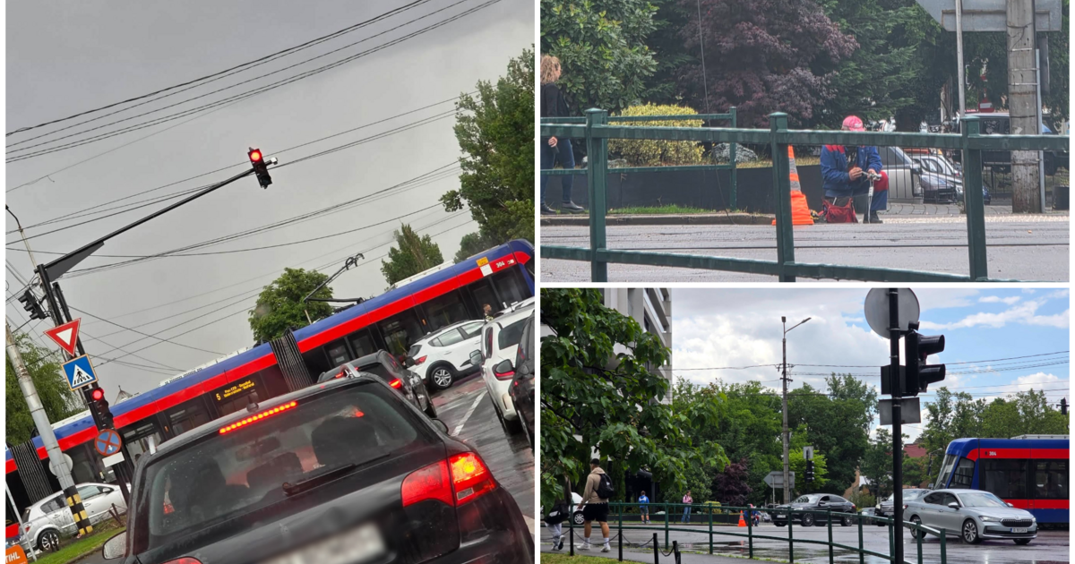 Incident în Oradea. Un fulger a lovit un stâlp de electricitate din ...